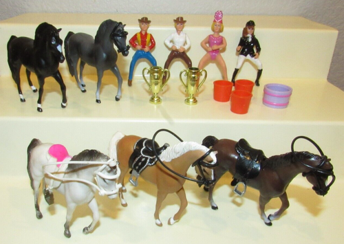Vintage Lot of Marchon 5 Horses and 4 Rider Figures with Accessories ...