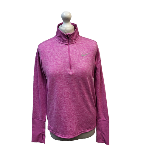 Nike Dri-Fit Running 1/4 Zip Sports Pink Marl Base Layer Women's S 8-10 ...