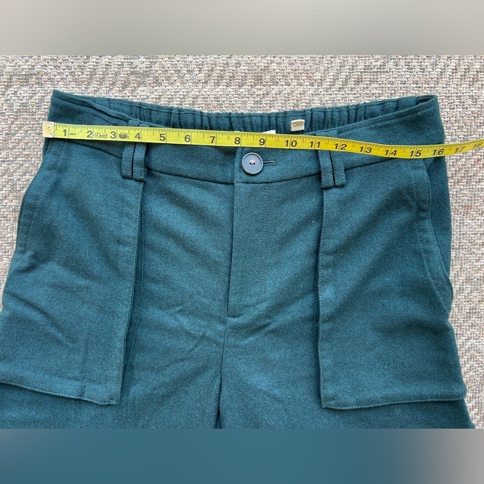 Vince Wool Blend Raver Utility Cargo Flannel Wide Leg Pants Dark Hunter ...