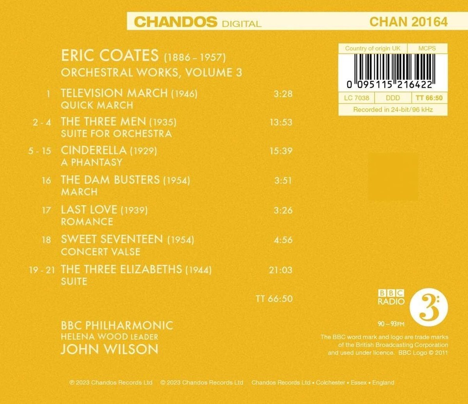 Eric Coates Eric Coates: Orchestral Works - Volume 3 (CD) Album (UK ...