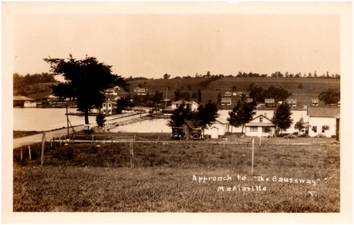 View of Mariaville Lake Causeway Mud Bridge Road New York NY 1910s RPPC ...