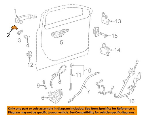 GM OEM 14-24 Acadia Rear Door Lock Hardware-Cover 13599551 | eBay