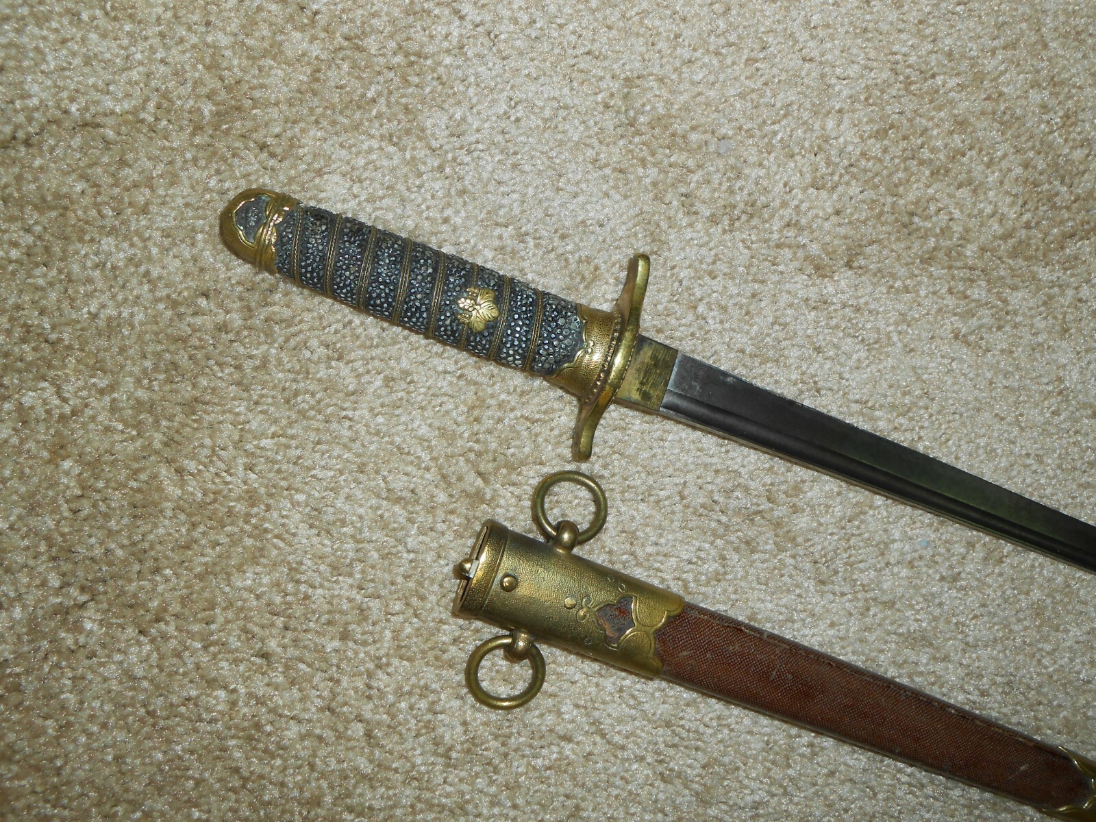 Very Nice WW2 Japanese Dagger, Sword, Ray Skin,National Railway ...