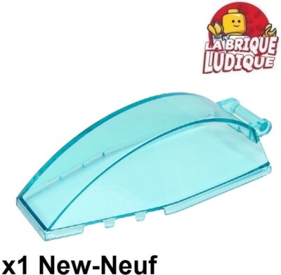 Lego 1x Windscreen 8x4x2 cockpit Curved handle poignée trans light blue ...