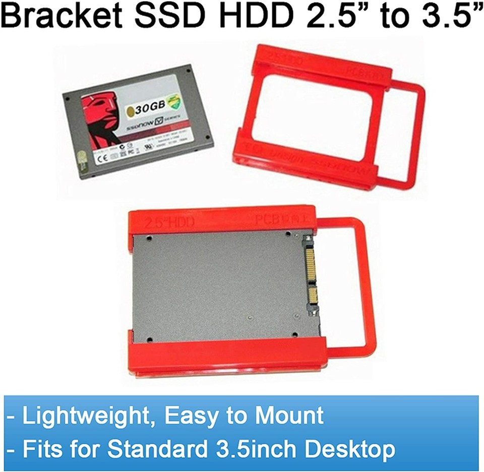 2.5inch to 3.5inch SSD HDD Hard Disk Drive Plastic Adapter Mount Holder ...