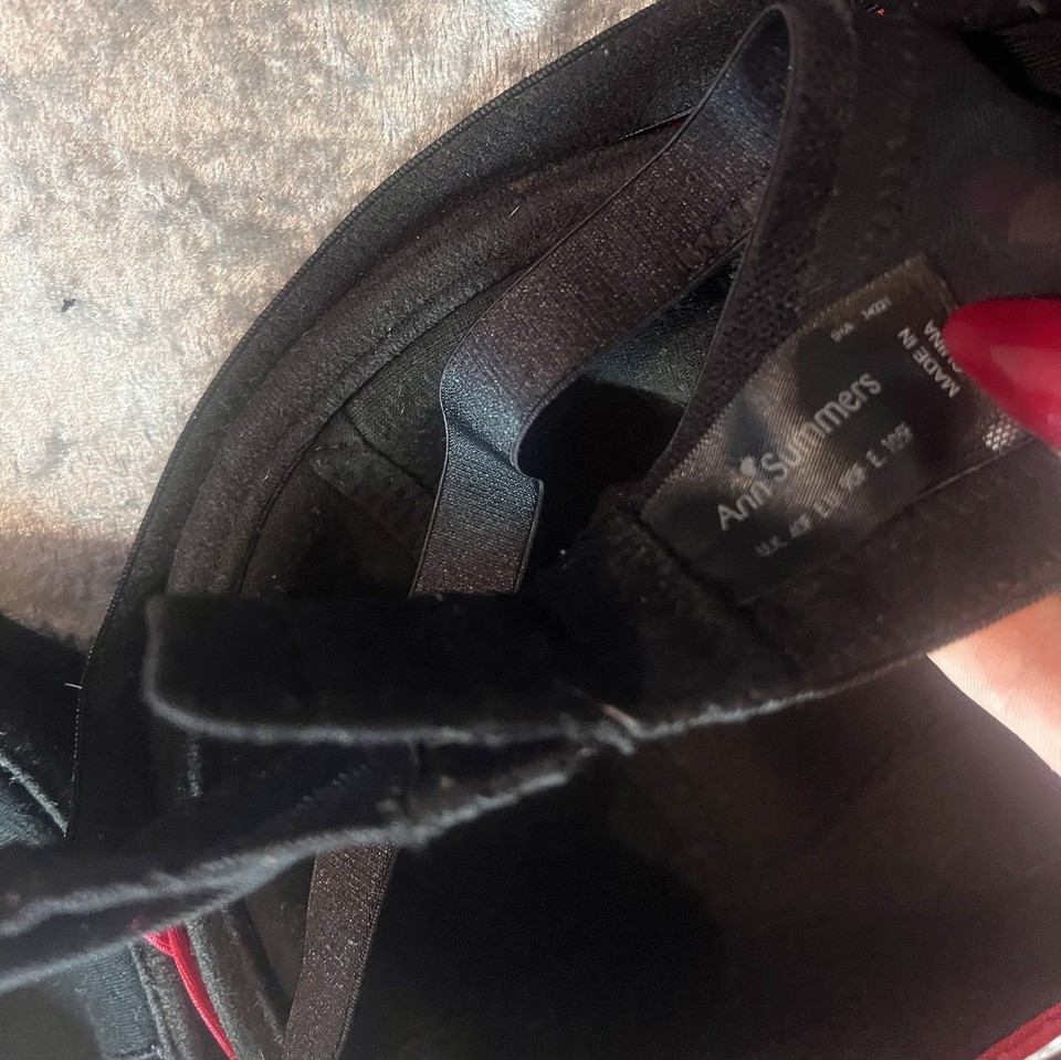 Ann Summers 40F Red black lace bra padded full cup underwired Dots ...