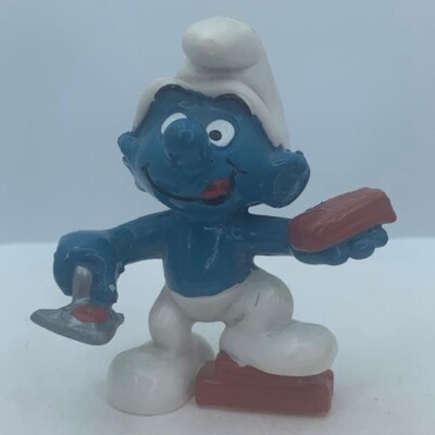Smurfs 20148 Bricklayer Smurf Handy Vtg Figure Schleich Peyo PVC ...
