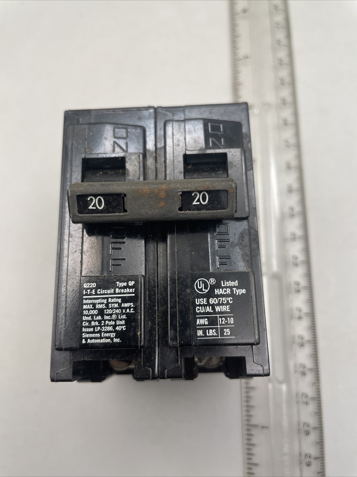 Siemens ITE GOULD Q220 2 POLE 20 AMP 120/240V Type QP Circuit Breaker GA33 | eBay