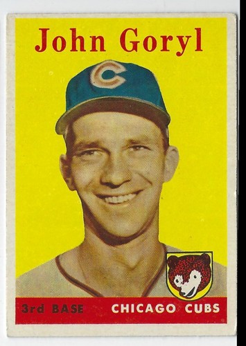 1958 Topps John Goryl RC Chicago Cubs #384 | eBay