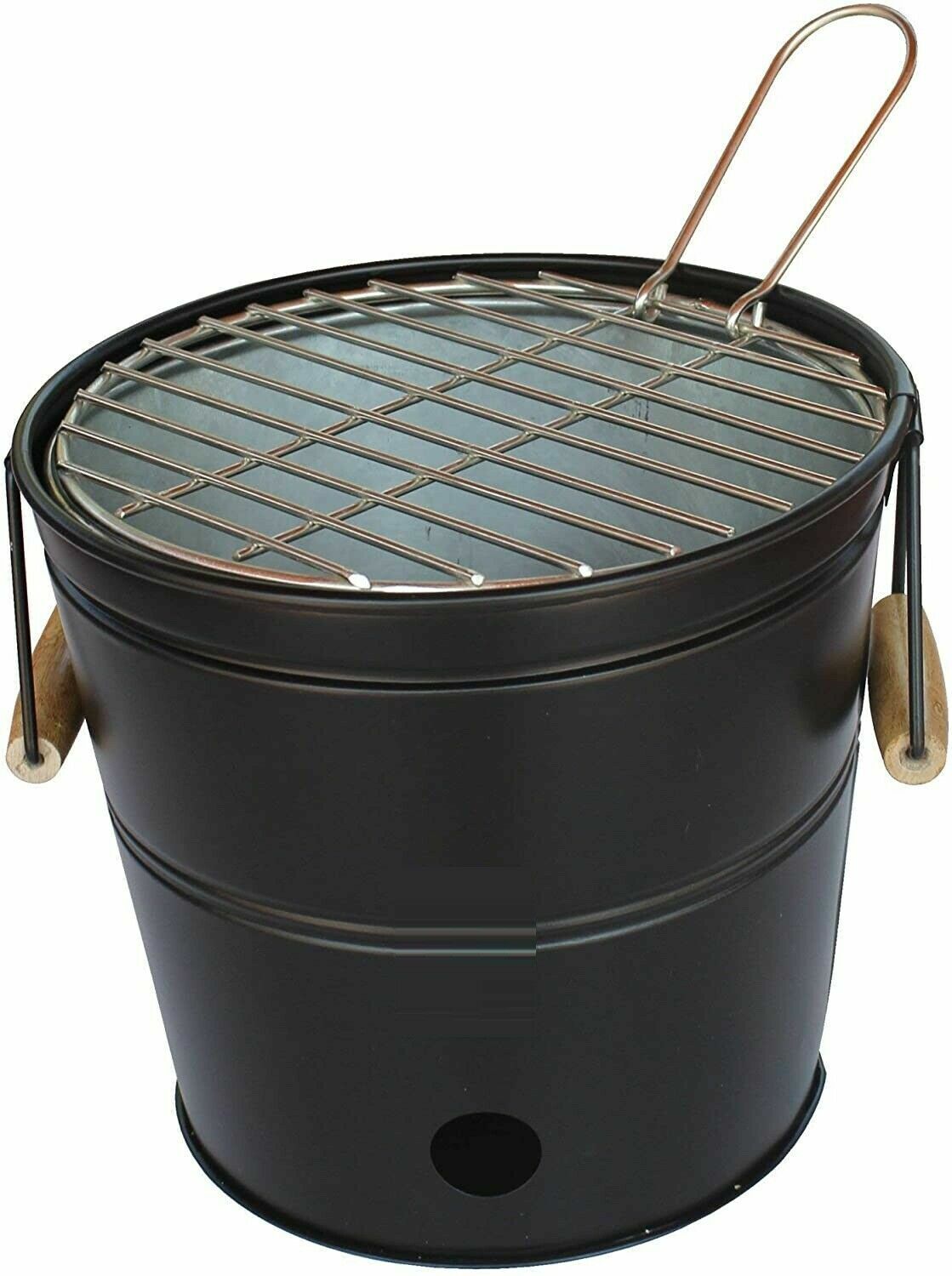 1 Round Portable Metal Barbeque Pot , 1Grill Net & 3 Sticks For Indoor ...