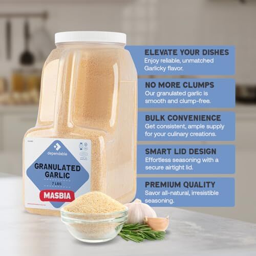 Granulated Garlic Seasoning - 7 Lb. Jar - Bulk Size - Kosher,100% ...