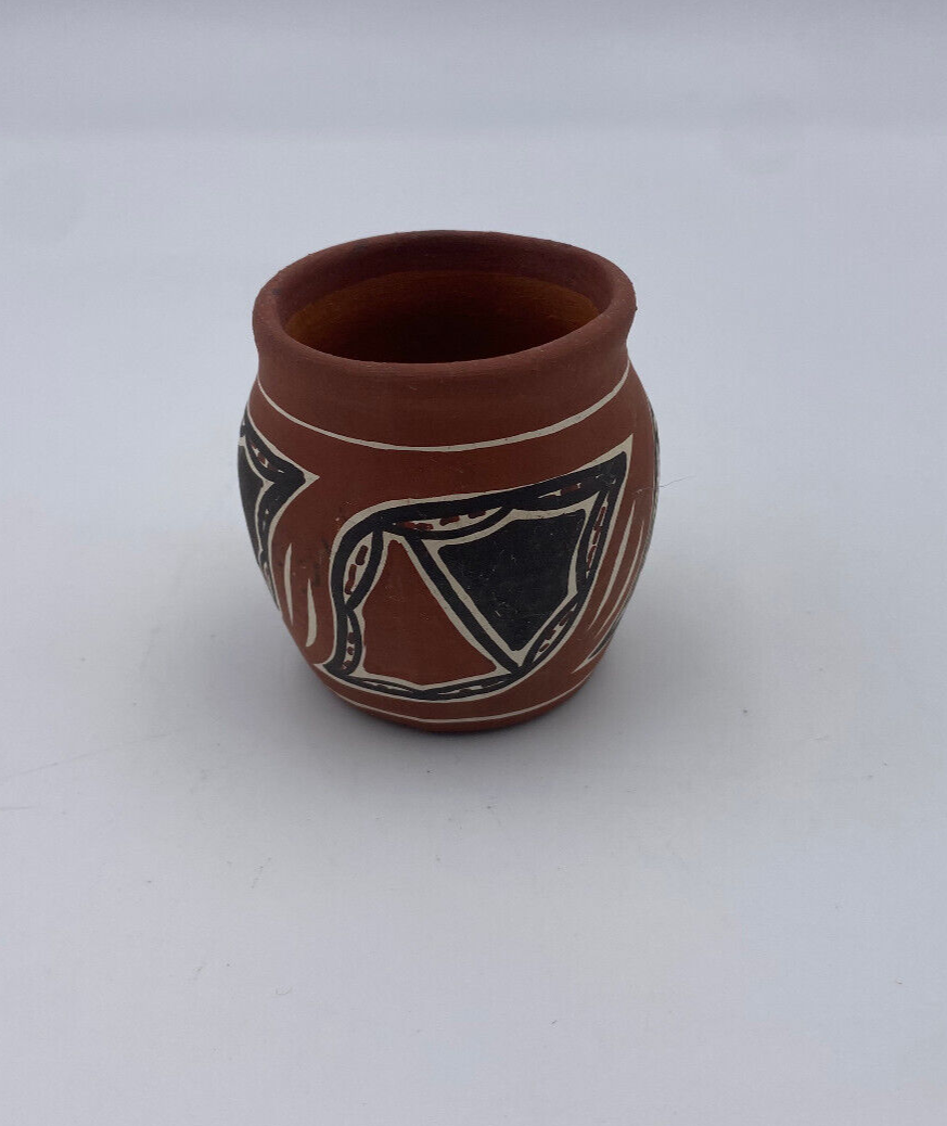 Vintage 2.5" Venezuela Clay Art Pottery Terracotta Mini Seed Pot Vase ...