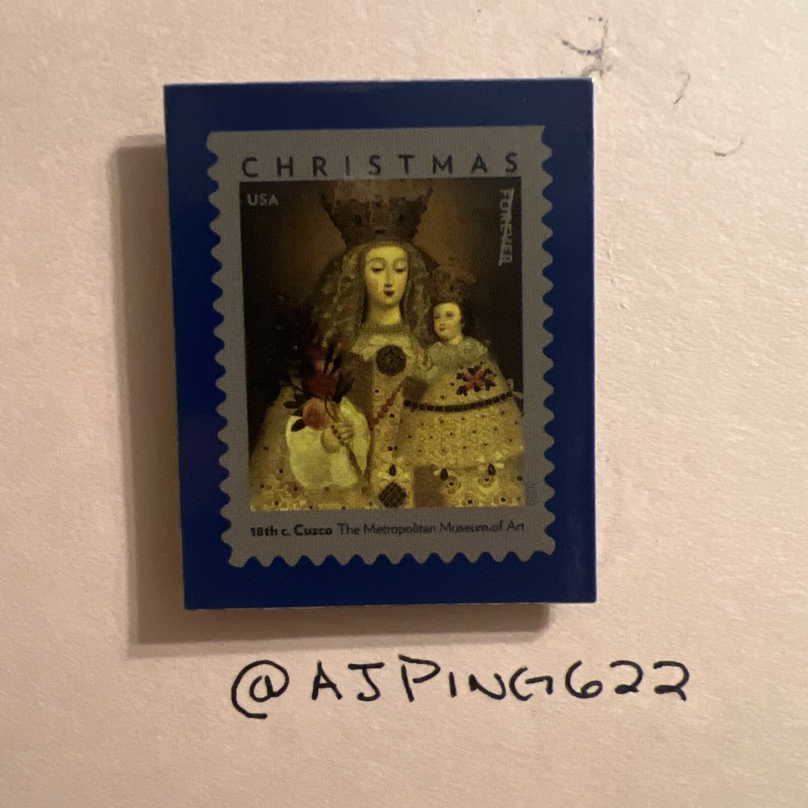 USPS PROMO MAGNETIC STAMP - Christmas Lady Of Giapulo - USA FOREVER ...