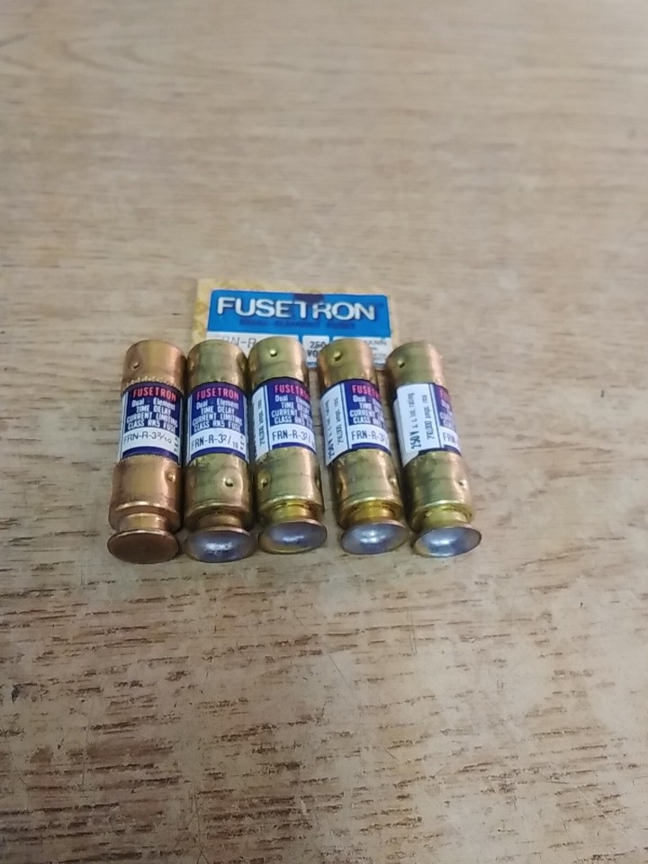 Lot Of 5 Bussman FRN-R-3 2/10 Fusetron Fuses Time Delay Clsss RK5 | eBay