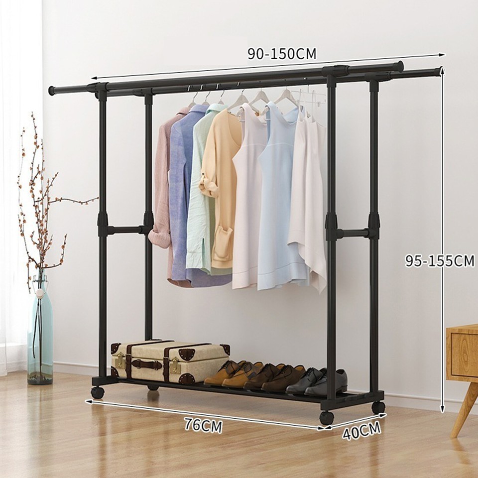 Heavy Duty Garment Rack Rolling Clothes Rack Collapsible Clothing Rack ...