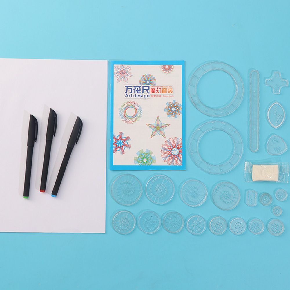 Hobbies Spirograph Drawing Toys Kids Toy Interlocking Gears Geometric ...