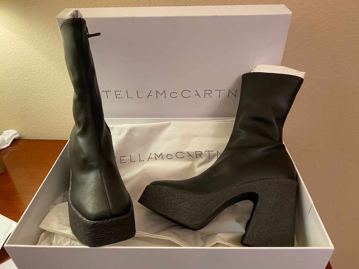 New, Black Stella McCartney Skyla Faux Leather Platform New, Black Stella McCartney Skyla Faux Leather Platform