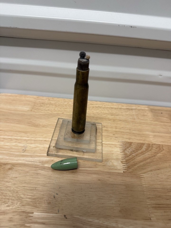 Vintage WWII Trench Art Brass 50 Caliber Bullet Lighter W/Base | eBay