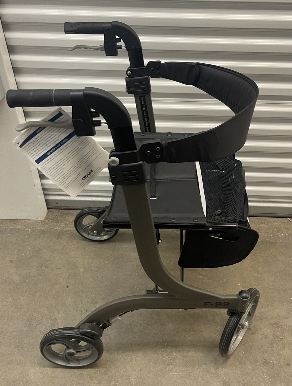 Drive Medical Gv974gy-t Euro Style Tall Rollator Walker 03/l152703a for ...
