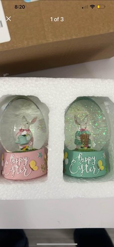 Easter Bunny Egg Snow Globes (set of 2) | eBay