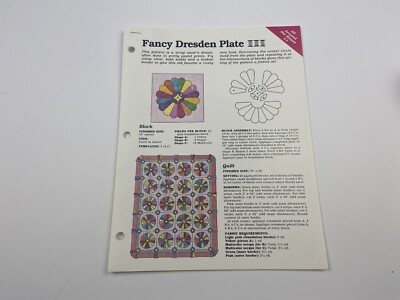 Fancy Dresden Plate quilt pattern with template Around The House #1 ...