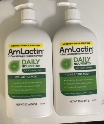 2 packs AmLactin Moisturizing Body Lotion 12% Lactic Acid, 20 Oz /pack ...