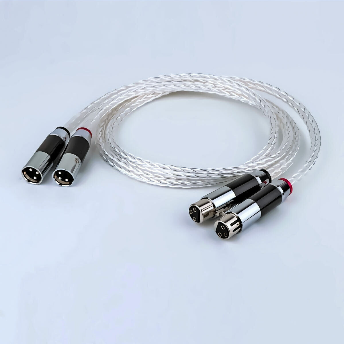 8 AWG Silver Plated 8N OCC HiFi Balanced XLR Cable Carbon Fiber ...