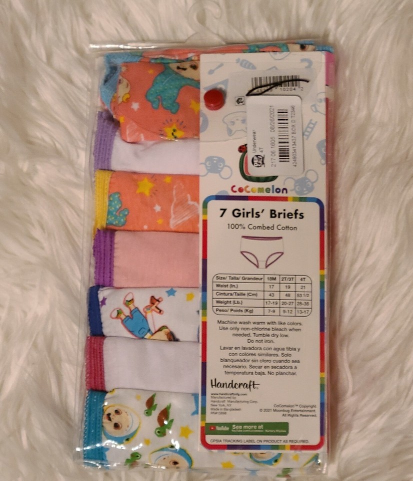 Cocomelon Girls Panties Size 4T 100% Cotton Briefs Character JJ NWT ...