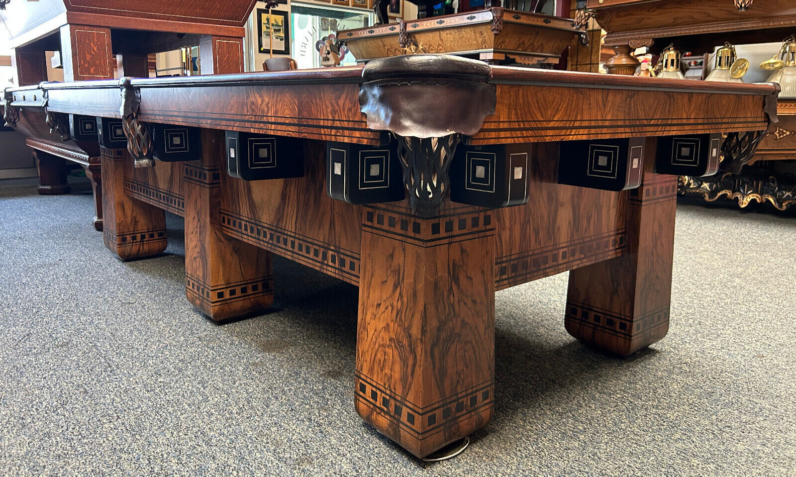 9' 1900's Brunswick Balke Collender Alexandria Antique Pool Table ...