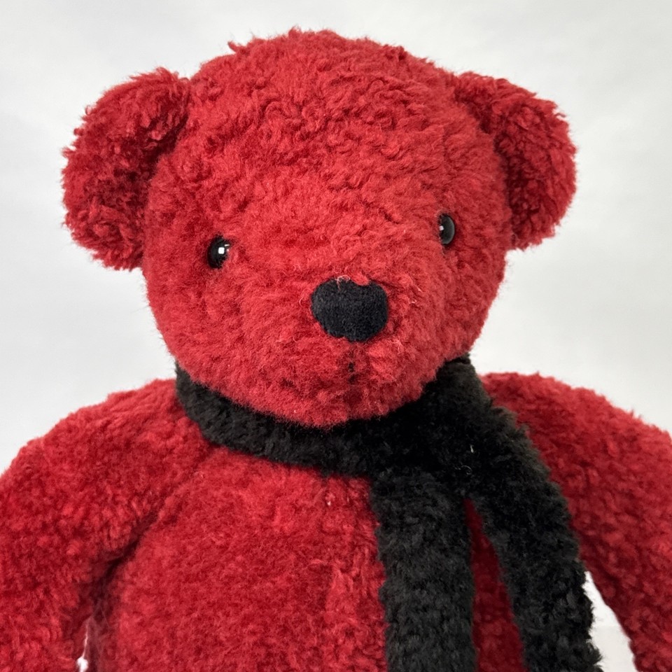 Pottery Barn Kids 14" Fuzzy Soft Plush Stuffed Teddy Bear Red with ...