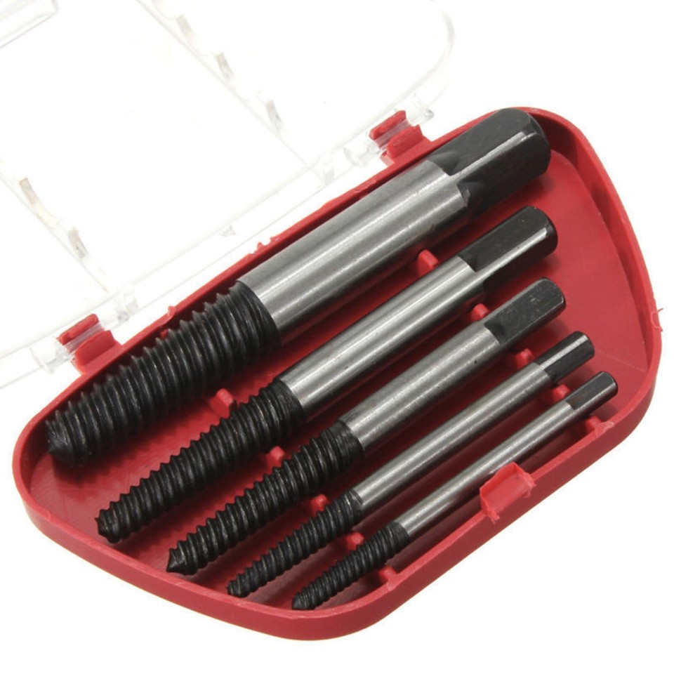 5pc bolt Screw Remover Broken Extractor Kit EZ Easy Outs Out Stud ...
