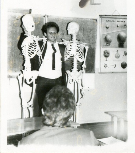 Handsome young man with skeleton abstract strange weird odd vtg photo ...