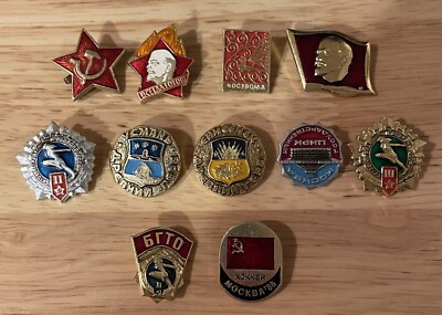 Vintage LOT OF 11 SOVIET RUSSIAN MILITARY AND SPORTS PINS | eBay