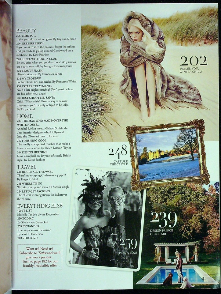 TATLER 12/2011 ANNA FRIEL as SANTA by RANKIN Alice Cockerell MICHAEL ...