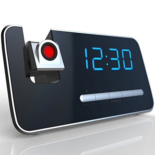 Digital Projection Alarm Clock with AM/FM Radio, 3 Level Dimmable LED ...
