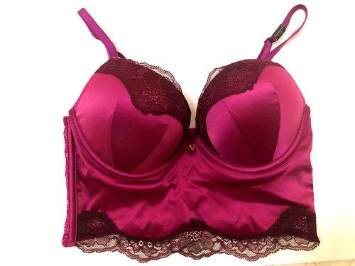 Victoria’s Secret Bombshell Plunge Raspberry Bustier Corset Top Bra NWT ...