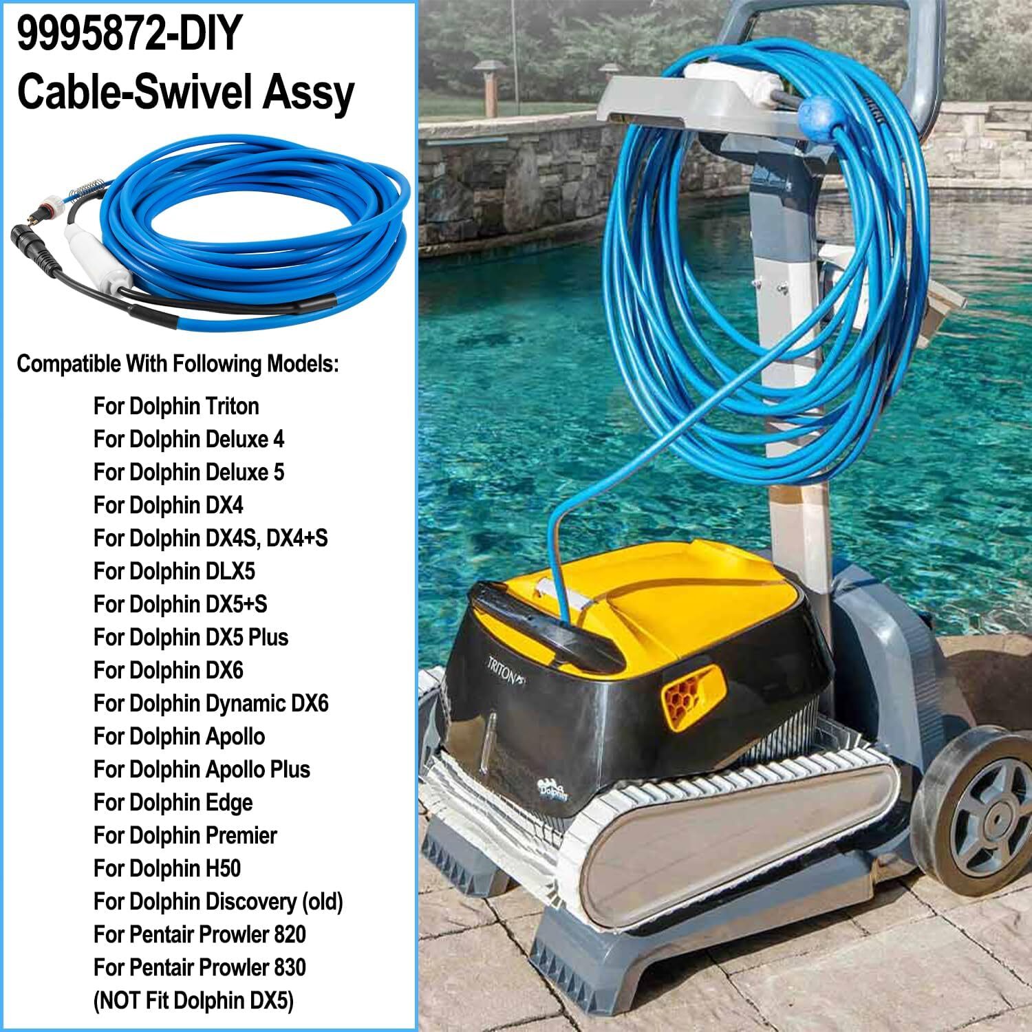 9995872 cable swivel assembly For Maytronics Dolphin Triton, DX4, DX4S ...