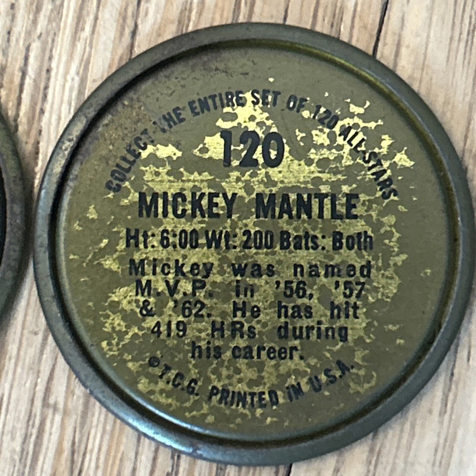 1964 Topps Mickey Mantle Coin & Al Downing- All Star Coin # 120.NY ...