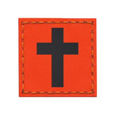 IR Jesus Christ 2x2 Christian Cross Hi Viz orange fluo SAR safety ...
