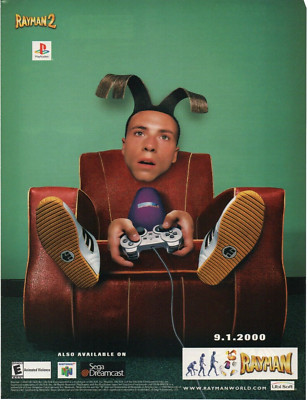 2000 Video Game Promo PRINT AD ART - RAYMAN 2 - PS1 Nintendo N64 Sega ...