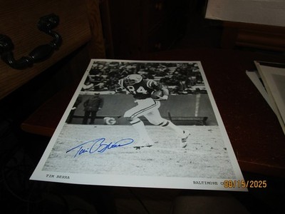 Tim Berra Baltimore Colts Signed Vintage 9X10 Football Photo Son of ...