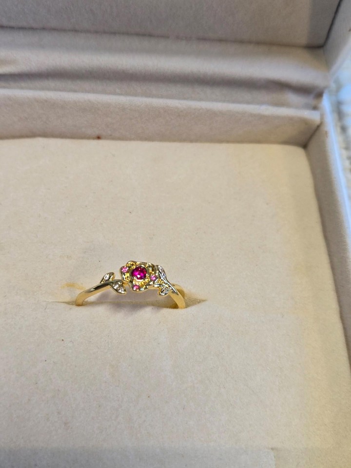 Pandora Disney belle rose Ring cubic zirconia 14k Gold-Plated size 8 | eBay