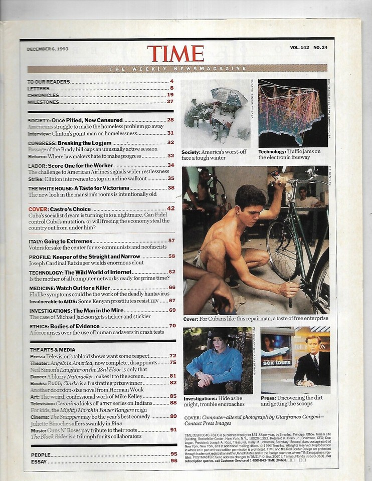 Time Magazine December 6, 1993- Castro's Cuba The End Of The Dream | eBay