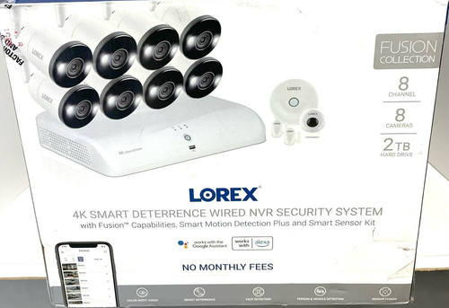 Lorex 4K Security Camera System 8-Channel 2TB NVR 8 POE Bullet Cameras ...