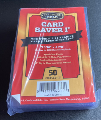 50 NEW Card Saver 1 Cardboard Gold PSA Graded Card Saver 1 - 50 Ct ...