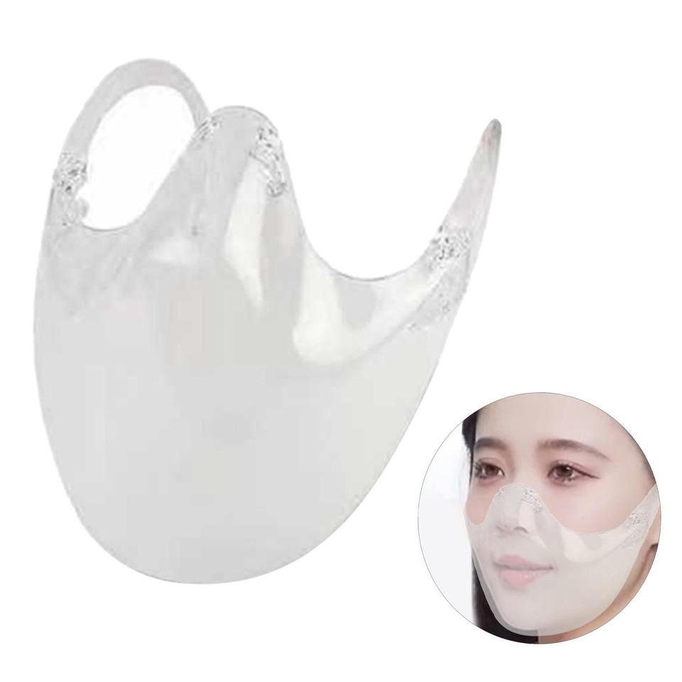 Clear Plastic Face Mask Mouth Shield for Adult Unisex Half Face | eBay UK