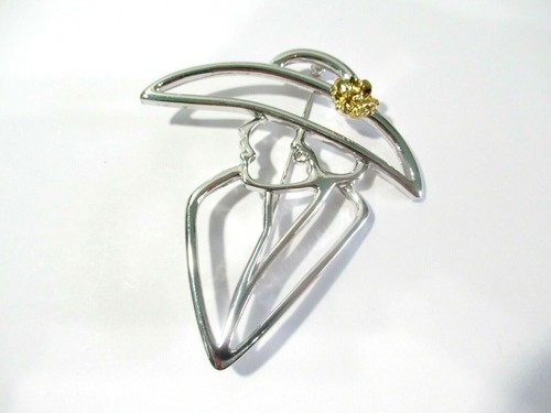 SIGNED LR LADY REMINGTON VOGUE LADY OUTLINE WOMAN PIN WITH HAT FANCY ...