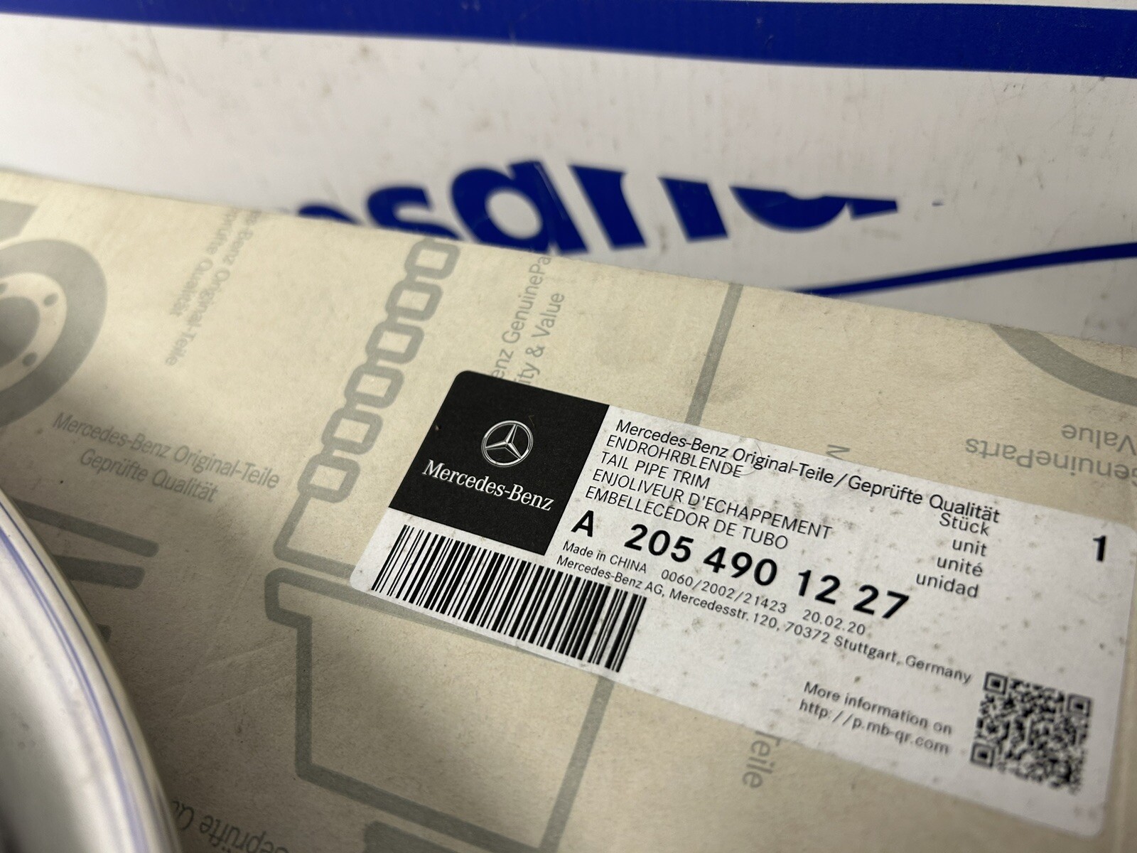 MERCEDES C CLASS W205 O/S EXHAUST TRIM TIP 2014 - ON NEW GENUINE ...