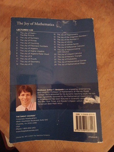 Great Courses: Joy of Mathematics - Arthur T. Benjamin Transcript Book ...