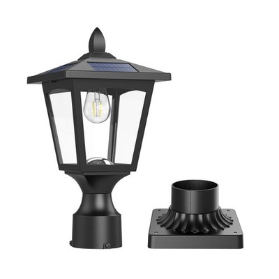Solar Post Lights, 6000K Dusk to Dawn Solar Lamp Post Light with Pier ...